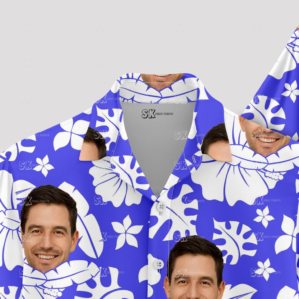 Custom Face Hawaiian Shirt - Your Photo on Tropical Print